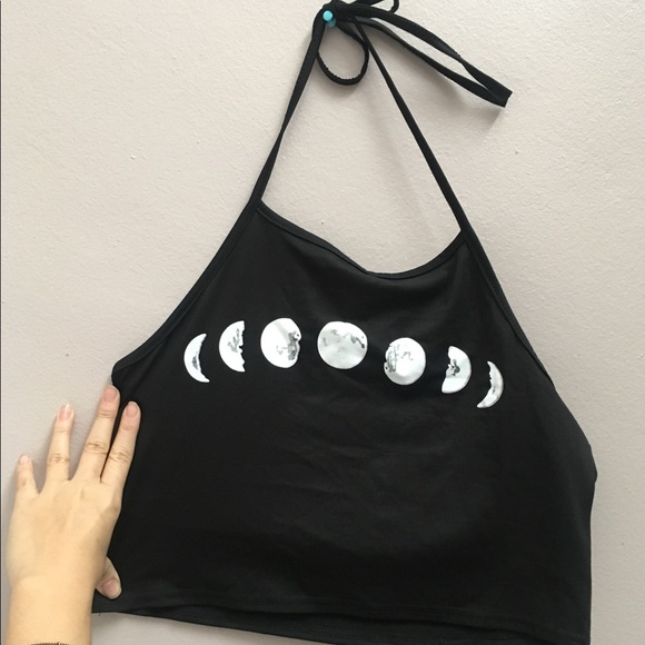 Tops | New Phases Of The Moon Crop Top | Poshmark